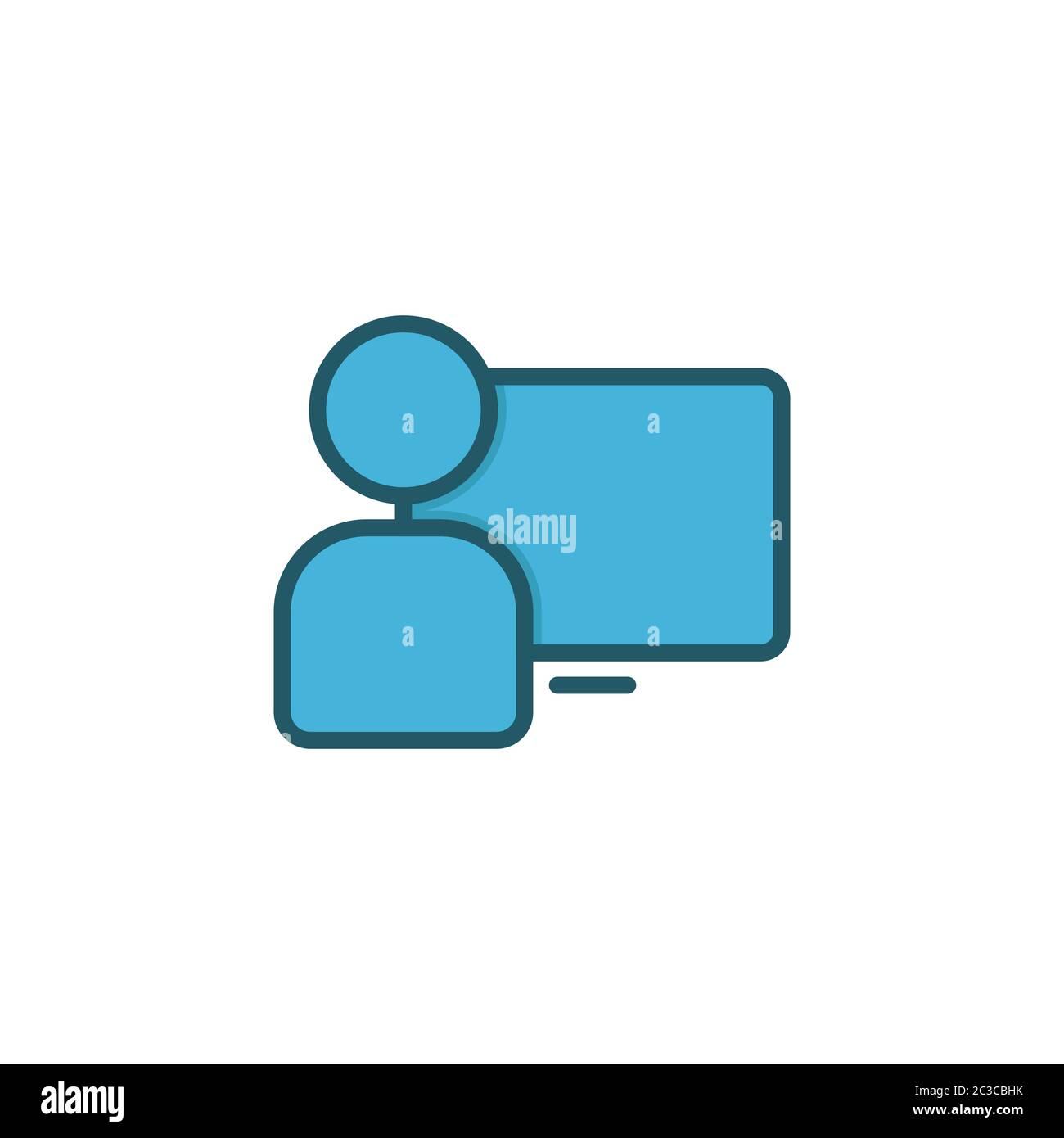 Man working on computer vector icon symbol working isolated on white ...