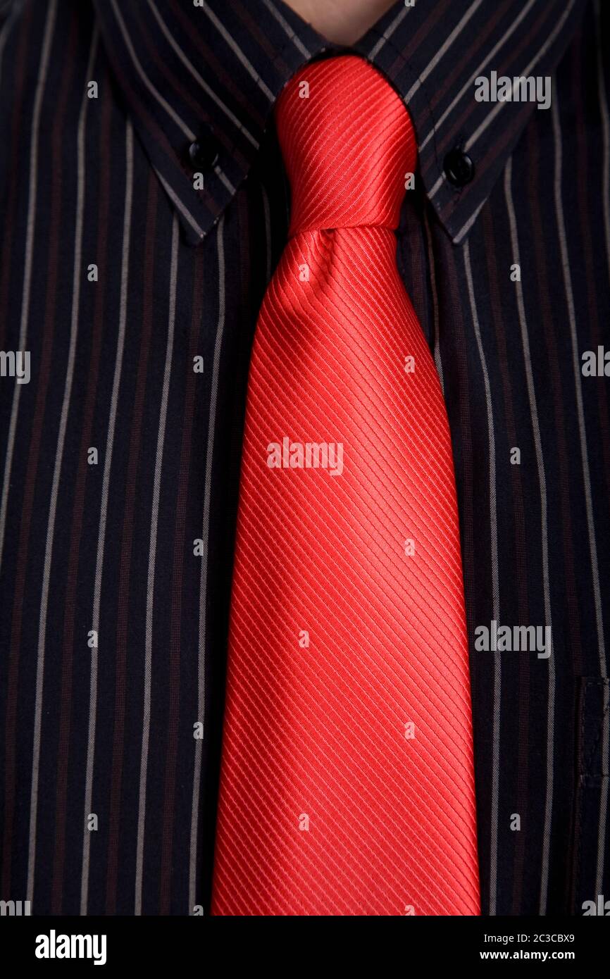 detail of a Business man Suit with red tie Stock Photo - Alamy
