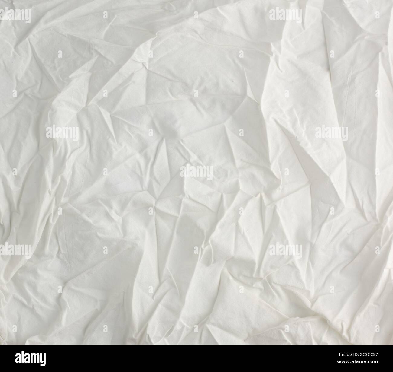 crumpled white cotton fabric, fabric for sewing clothes and shirts ...
