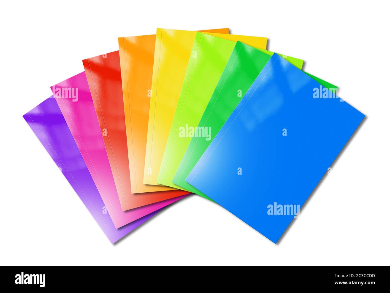 Multi color booklet covers range isolated on white background - mockup ...