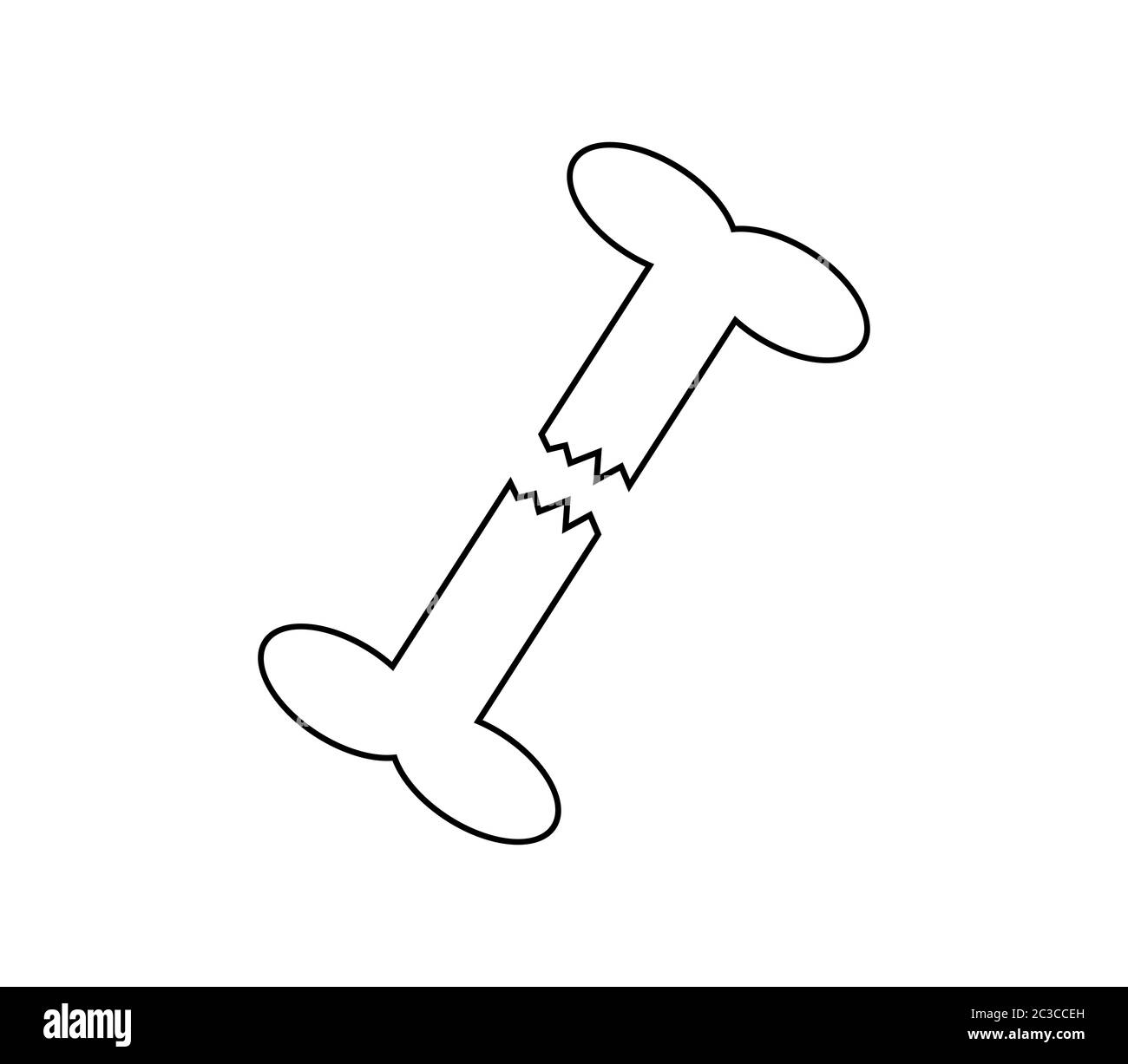 broken bone icon illustrated on white background Stock Photo - Alamy