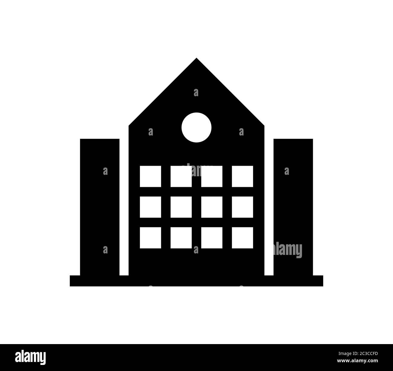 library icon illustrated in vector on white background Stock Photo - Alamy