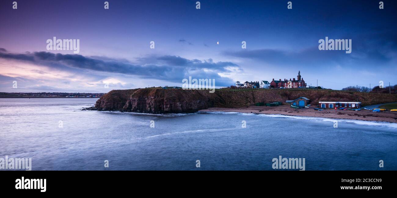 Standing on Tynemouth Pier looking back towards the bay sailing club ...