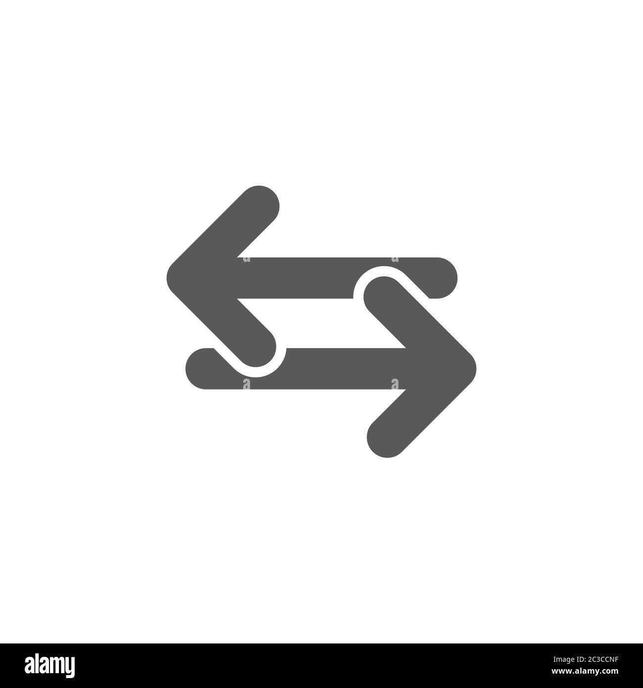 Left and right arrows vector icon symbol isolated on white background ...