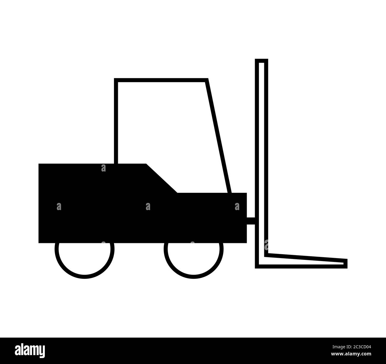 Forklift loader icon in Black and White Stock Photos & Images - Alamy