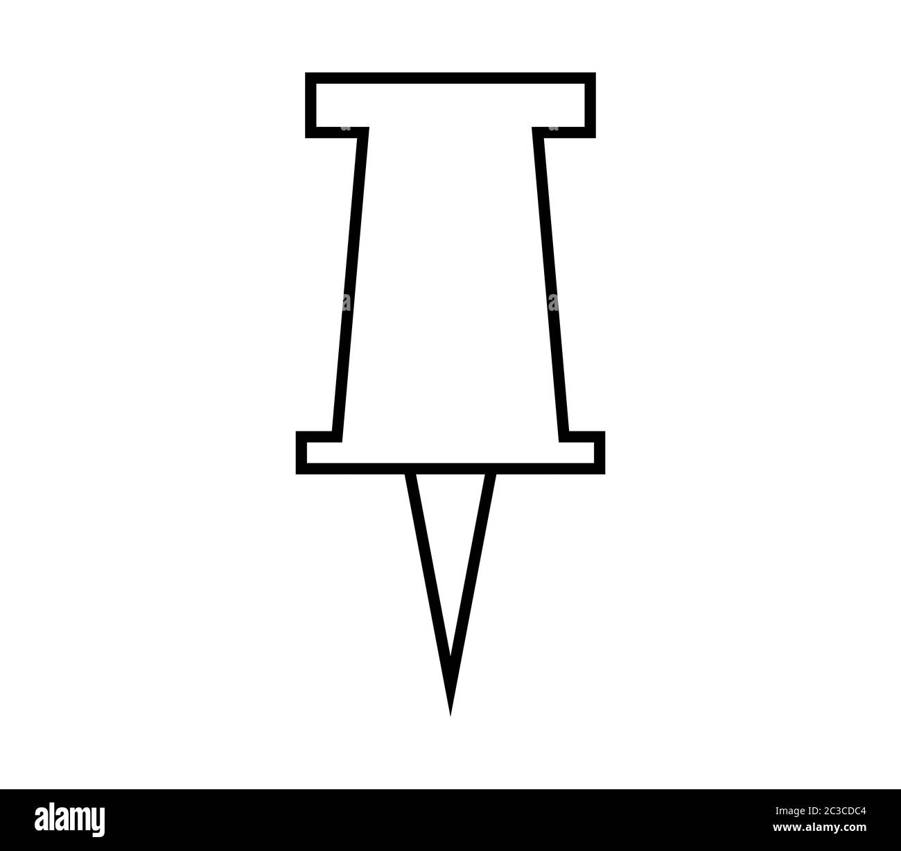 push pin icon illustrated in vector on white background Stock Photo - Alamy