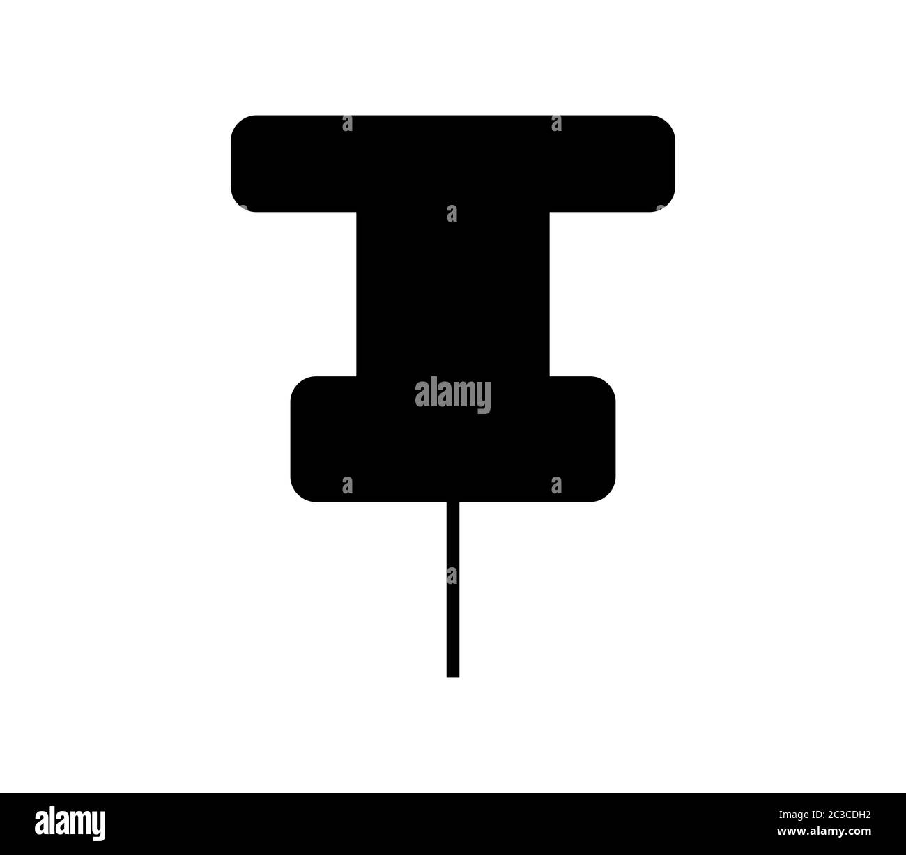 push pin icon illustrated in vector on white background Stock Photo - Alamy