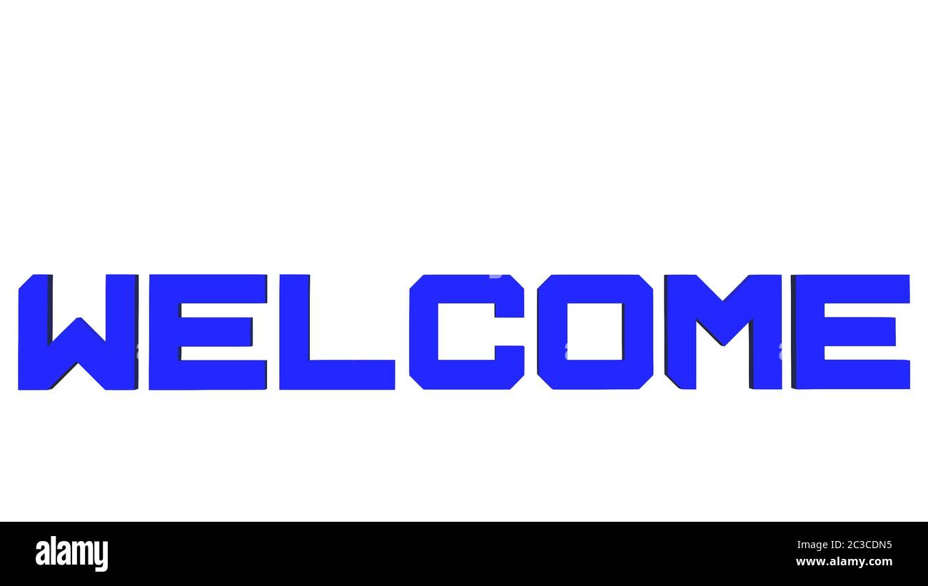 Welcome lettering 3d text hi-res stock photography and images - Alamy