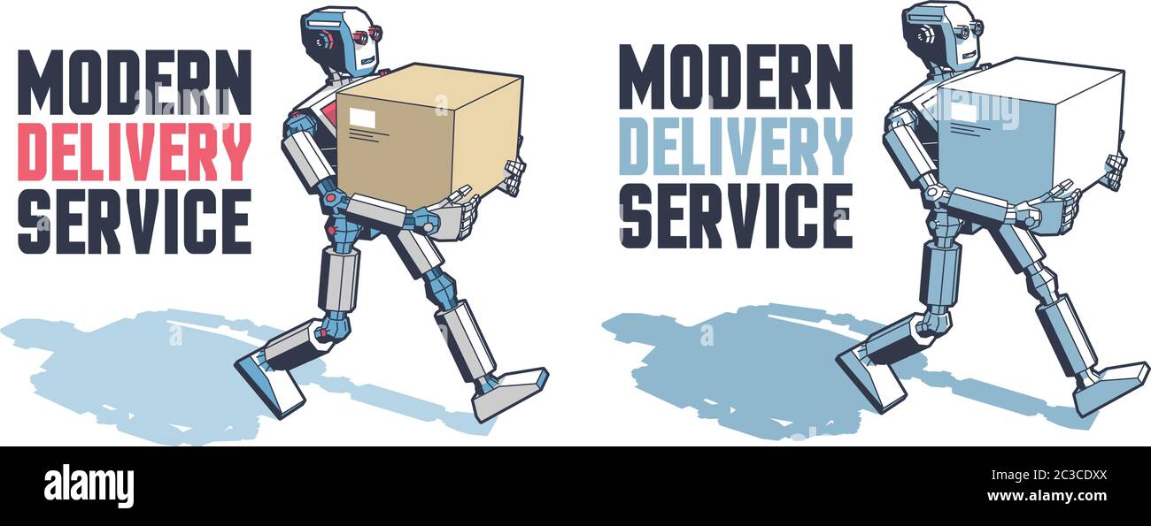 Robot delivery man Stock Vector Images - Alamy