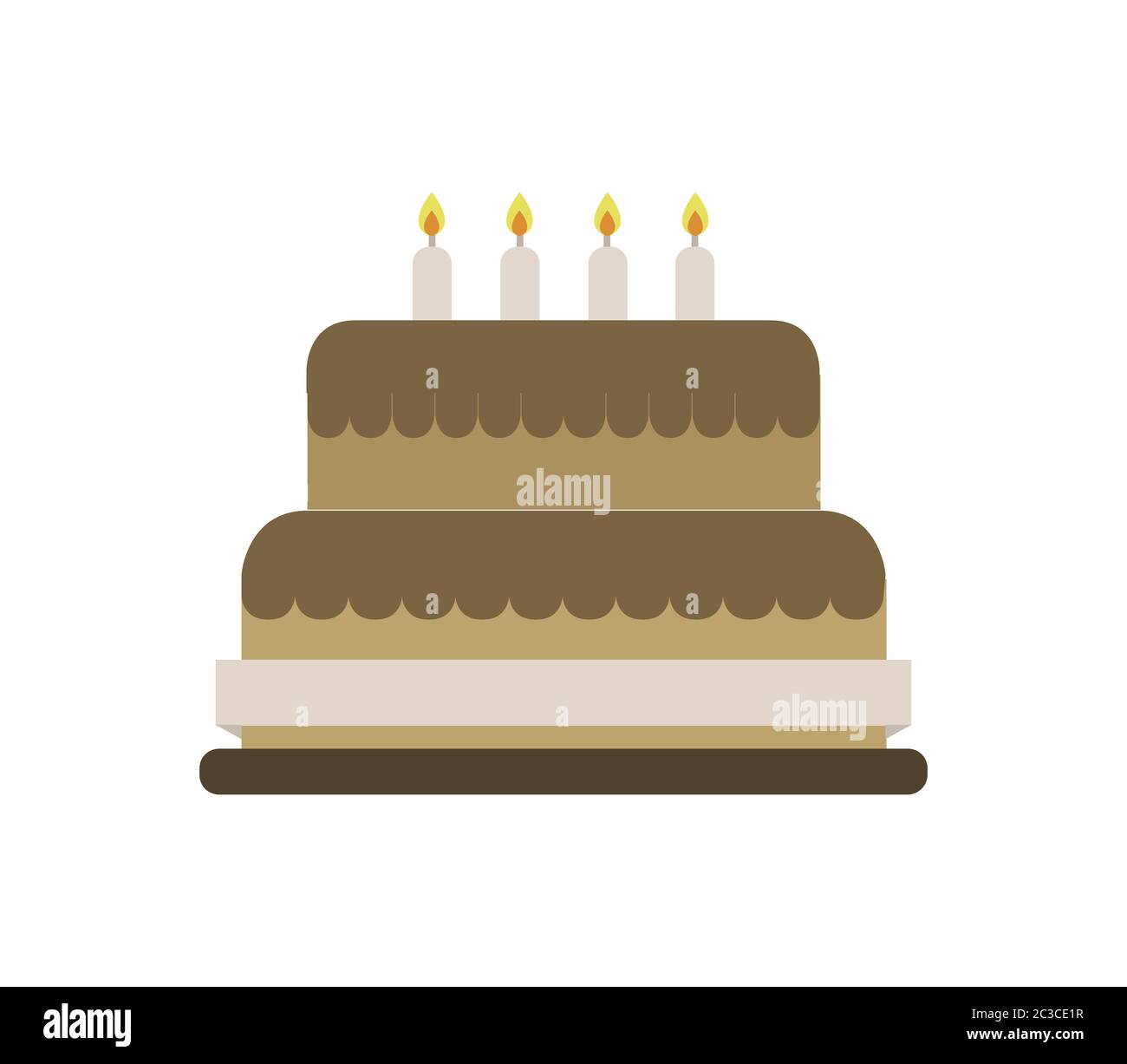 cake icon illustrated in vector on white background Stock Photo - Alamy