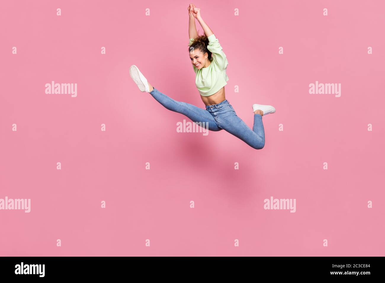 Full length body size view of her she nice-looking attractive lovely ...