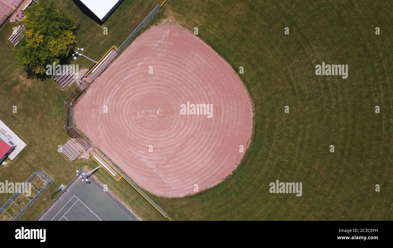 Baseball / Softball field Aerial - Parkhill Ontario Canada Stock Photo ...
