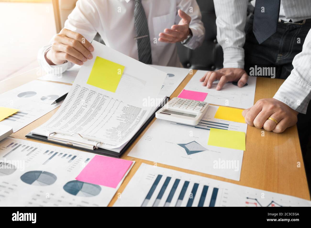 Team work process young business managers crew working with new startup ...