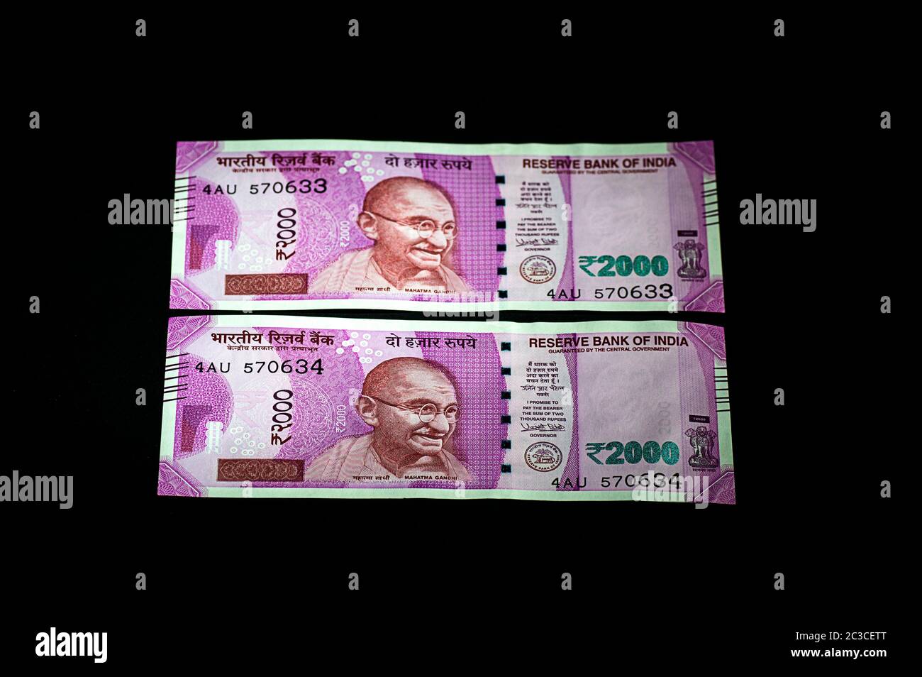 New Indian Currency of Rs.2000 on black background. Published on 9 ...