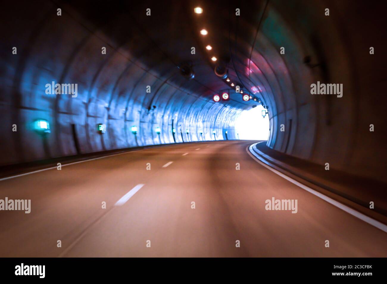 View into a freeway tunnel, tunnel tube Stock Photo - Alamy