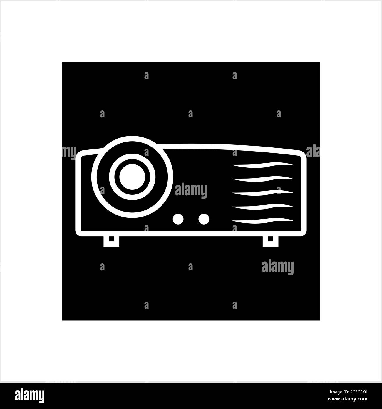 Projector Icon, Projector Vector Art Illustration Stock Vector Image ...