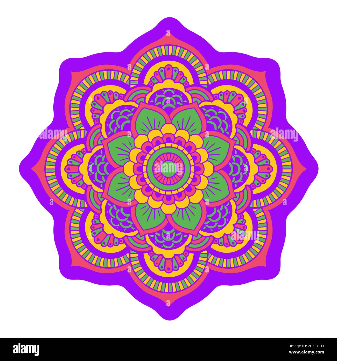 mandala purple meditation lotus flower spirit holy buddha illustration ...