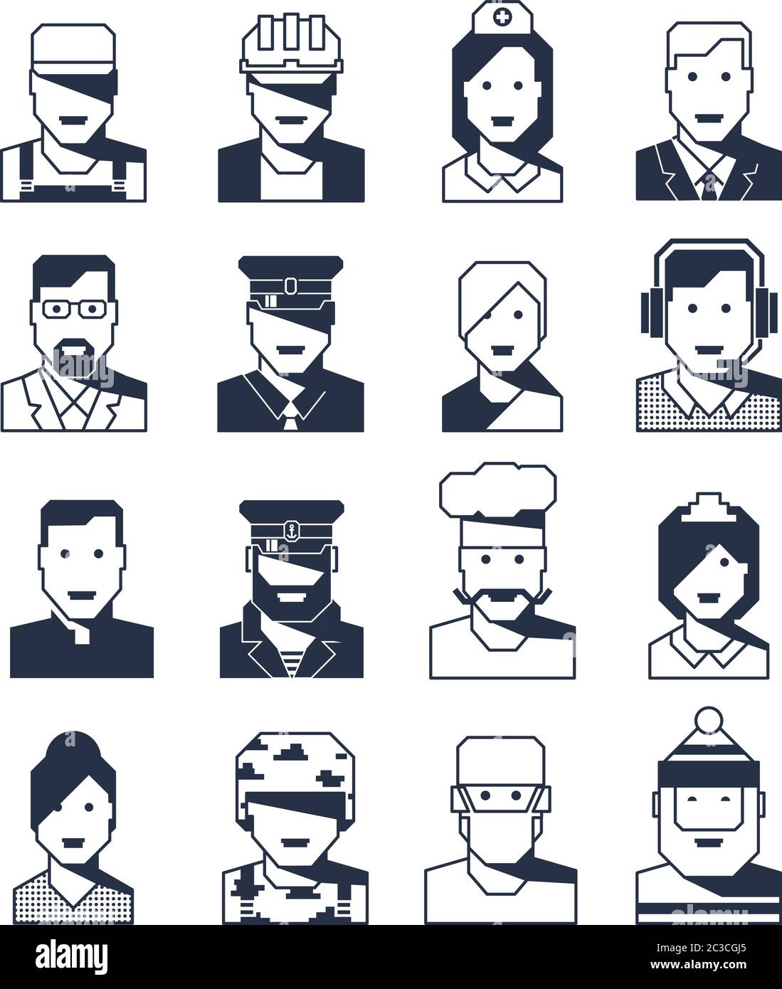 Portraits of people of different professions Stock Vector Image & Art ...