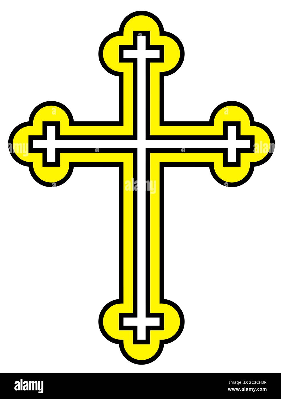 yellow christian cross crucifixion jesus holy pray illustration Stock ...