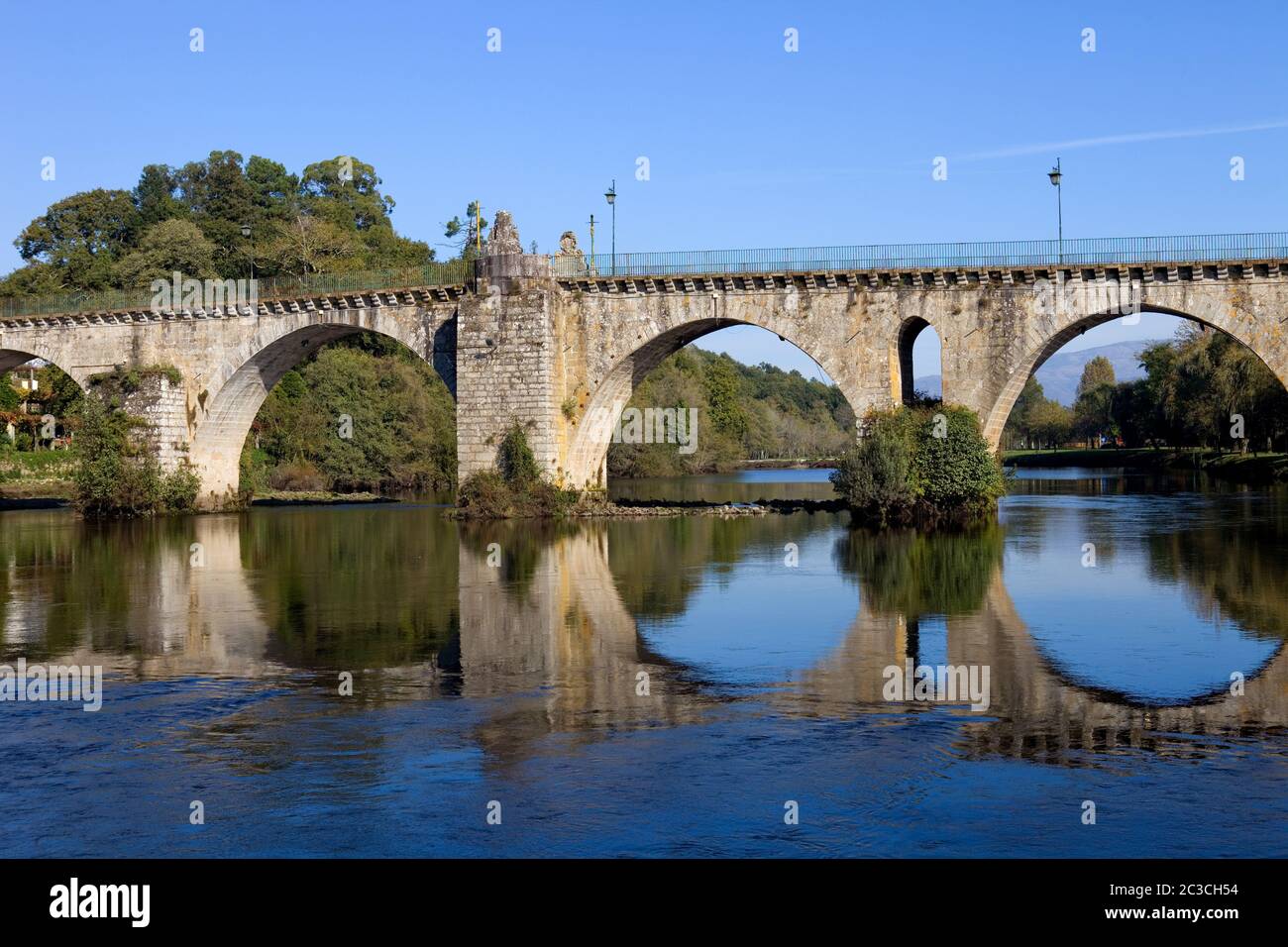ancient roman bridge of Ponte da Barca in the north of portugal Stock ...