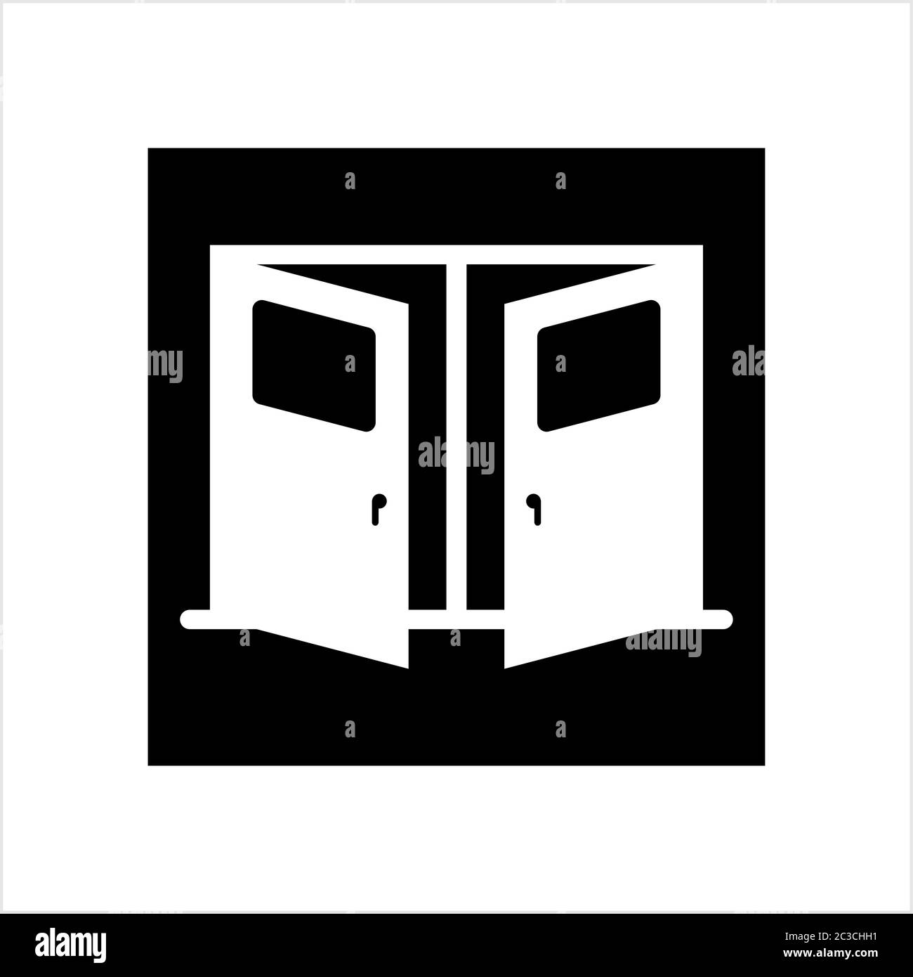 Door Icon, Open Door Vector Art Illustration Stock Vector Image & Art ...