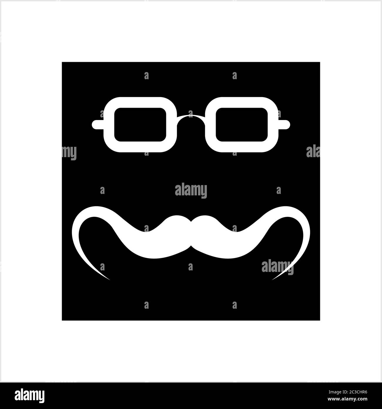 Moustache And Glasses Icon, Mustache And Glasses Icon Vector Art ...