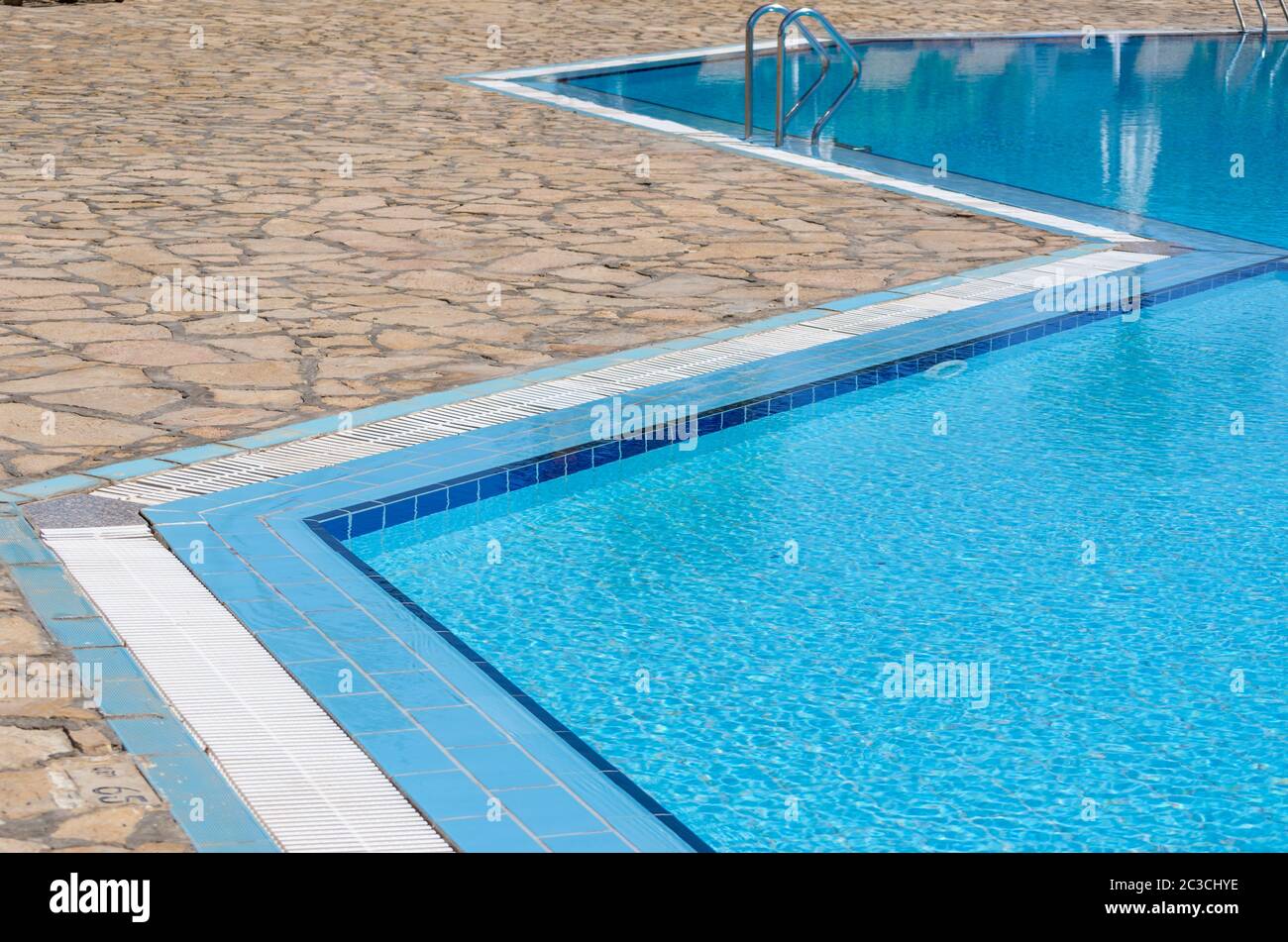 swimming pool with blue water in the hotel in Egypt Dahab South Sinai ...