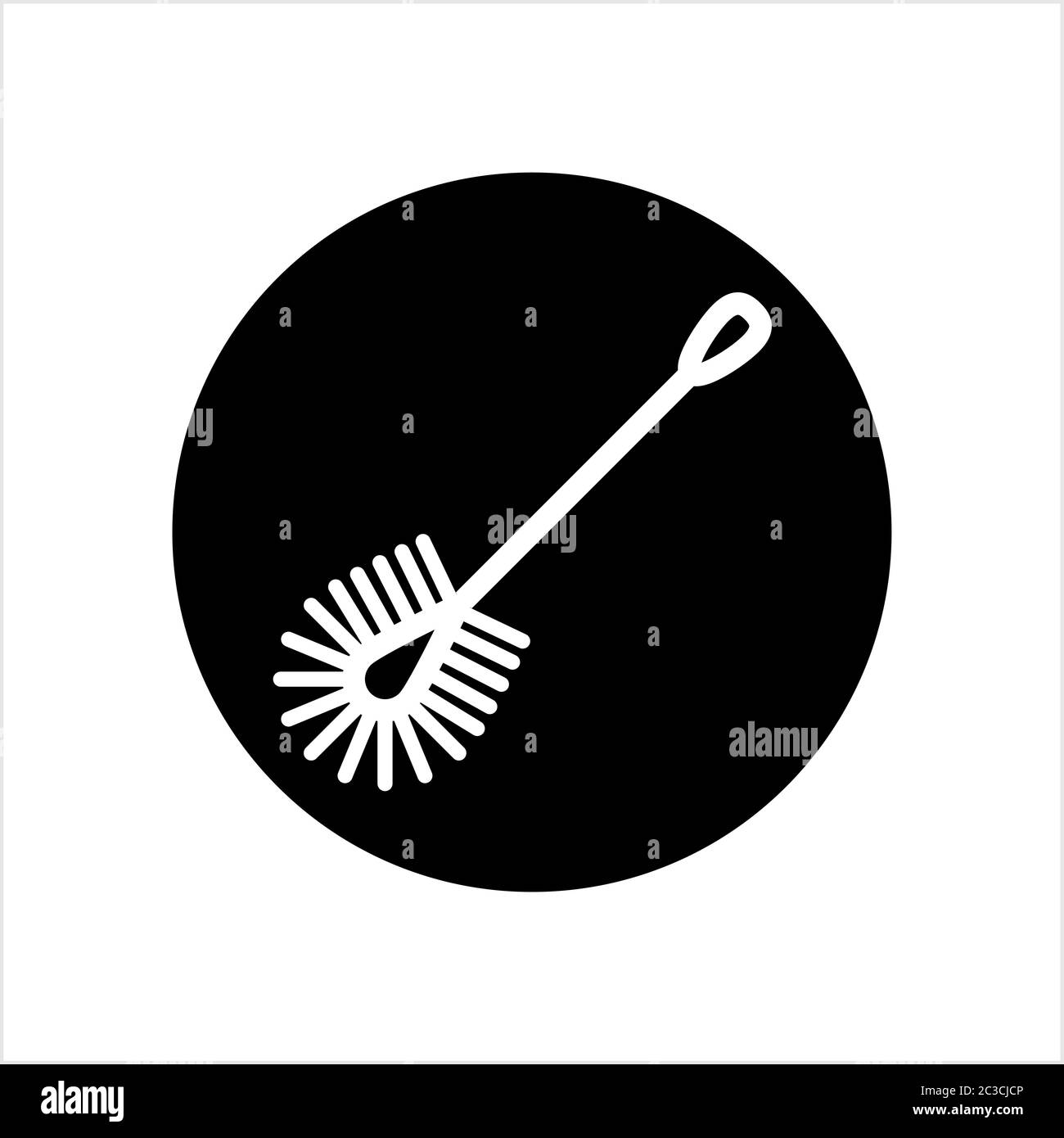 Toilet Brush Icon, Toilet Cleaning Brush Vector Art Illustration Stock ...