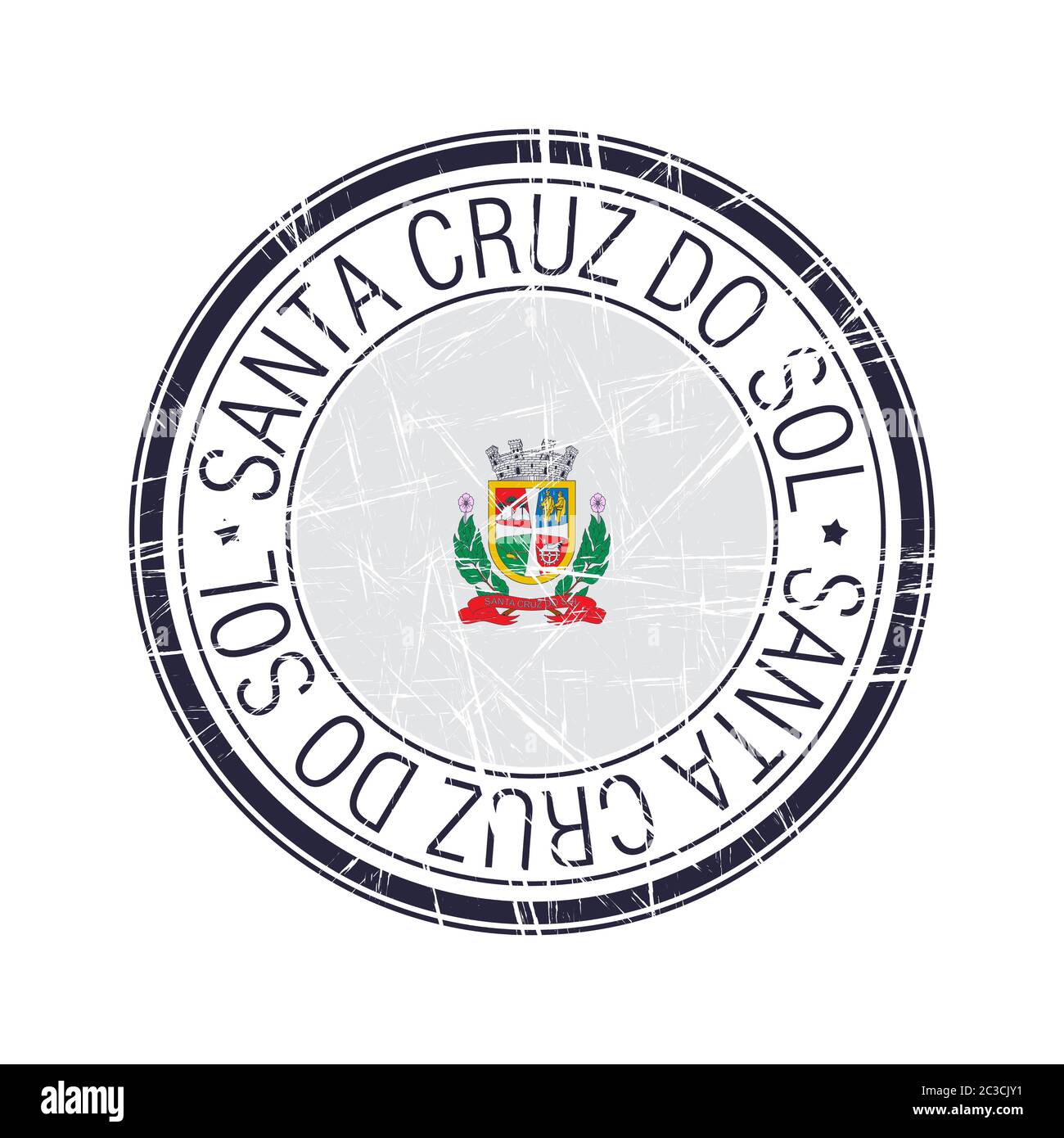City of Santa Cruz Do Sol, Brazil vector stamp Stock Photo - Alamy