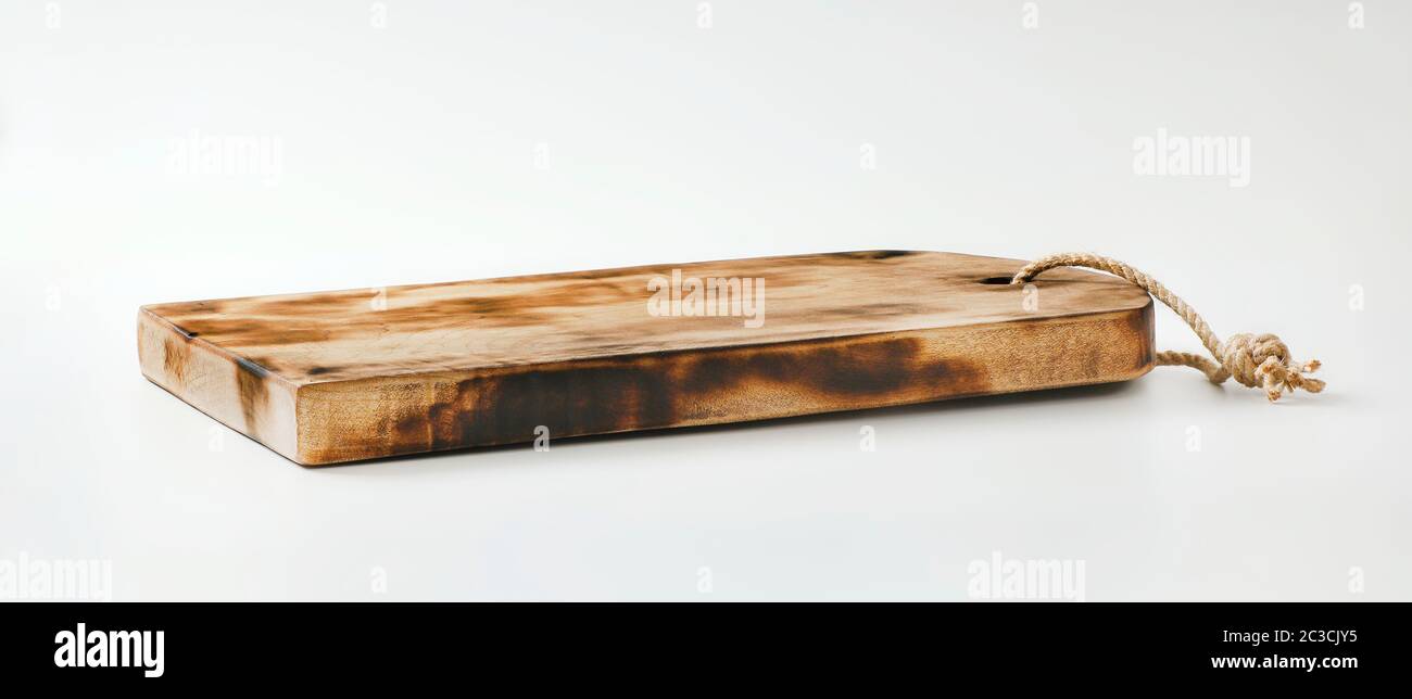 Rustic rectangle wooden cutting board or serving tray Stock Photo - Alamy
