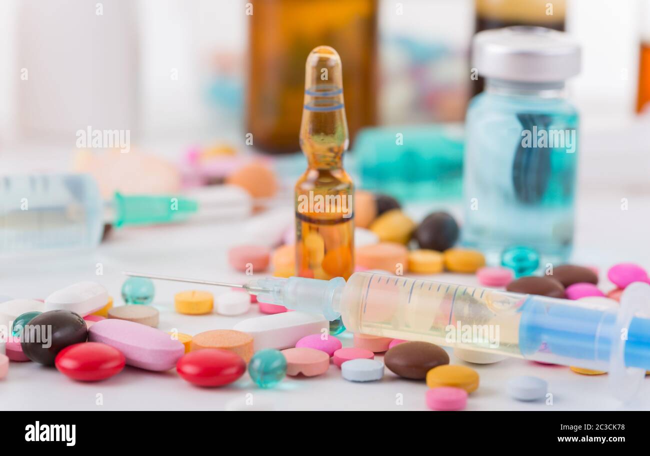 different Tablets pills capsule heap mix therapy drugs Stock Photo - Alamy