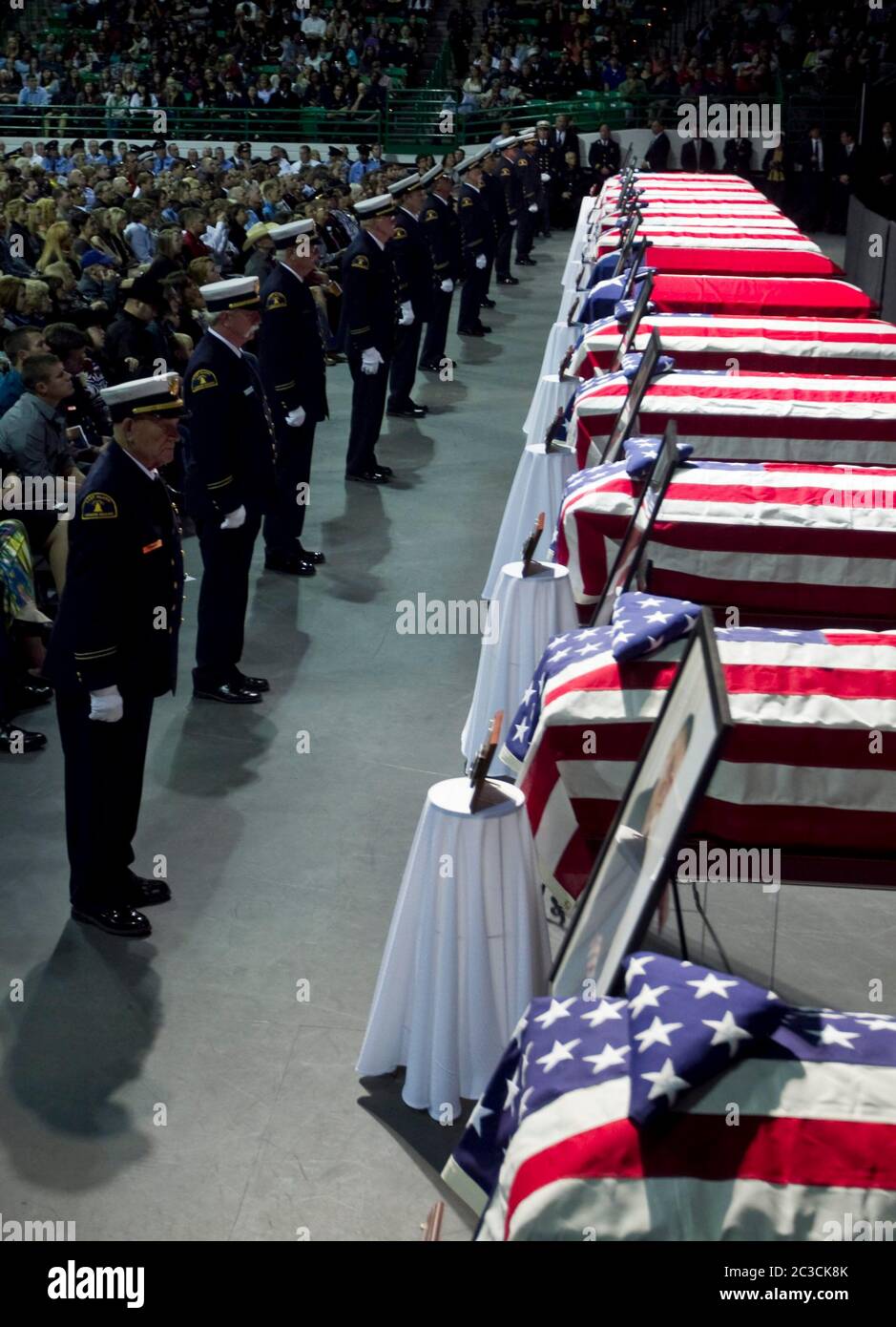 April 25, 2013 Waco, Texas USA: Honor guard members stand in front of ...