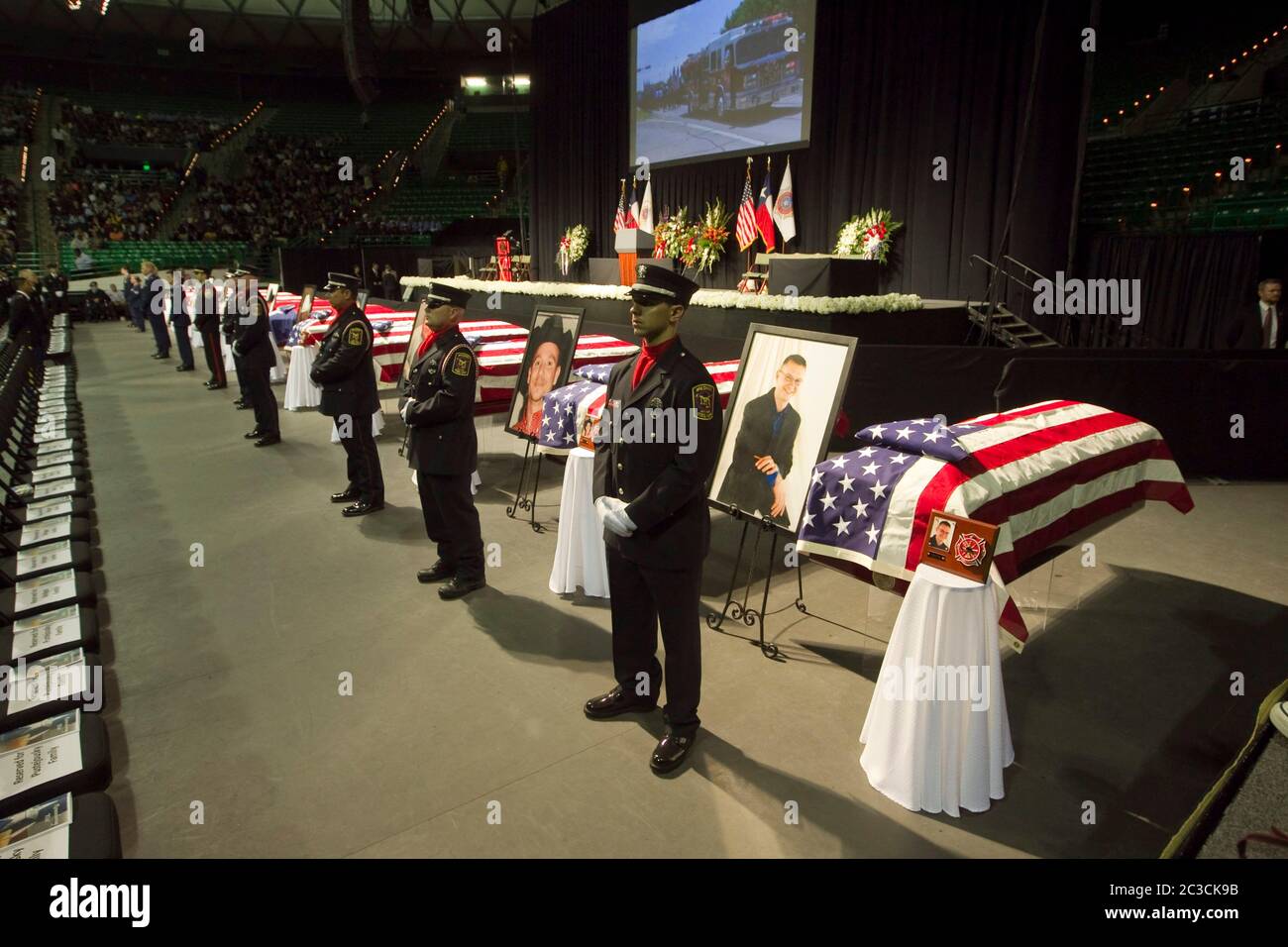 April 25, 2013 Waco, Texas USA: Honor guard members stand in front of ...