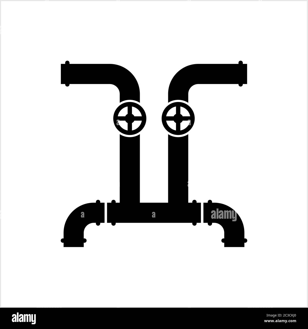 Pipe Icon, Pipe Fitting Icon Vector Art Illustration Stock Vector Image ...