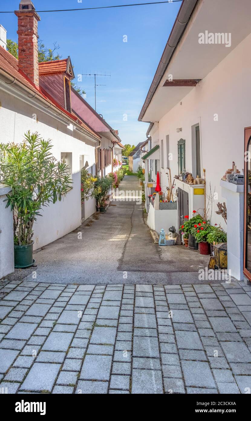 idyllic town named Moerbisch am See, located at the Lake Neusiedl in ...