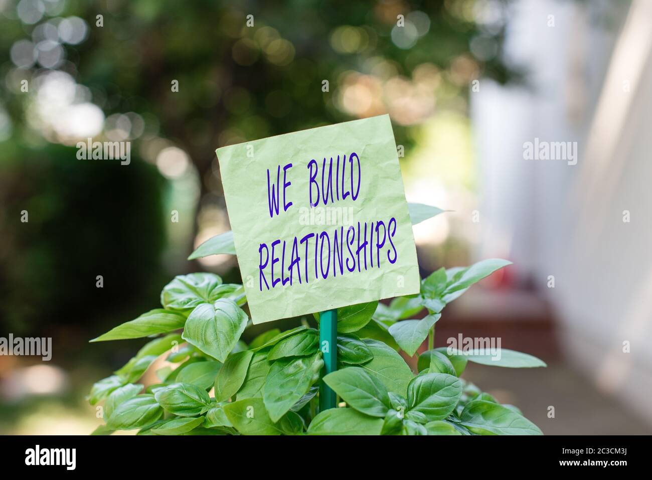 Text sign showing We Build Relationships. Business photo text ...