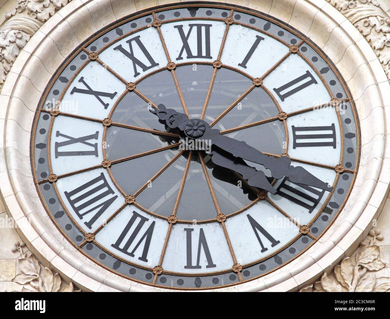 Medieval analog clock with glass dial in Paris Stock Photo - Alamy