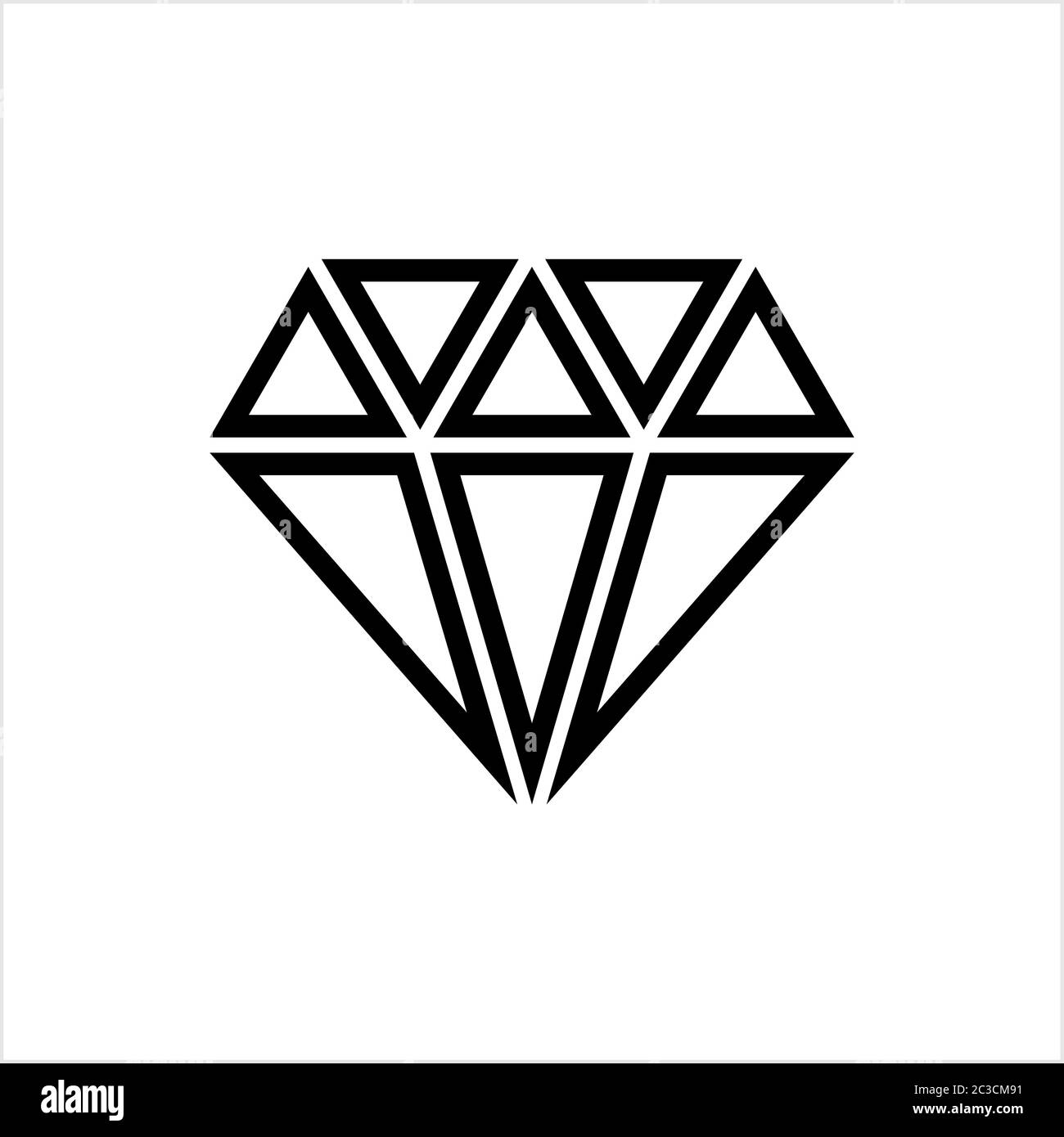 Diamond Icon, Diamond Cut Vector Art Illustration Stock Vector Image ...