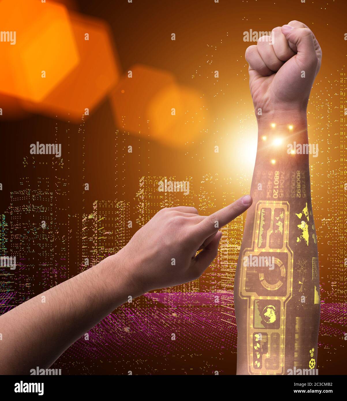 Human robotic hand in futuristic concept Stock Photo - Alamy