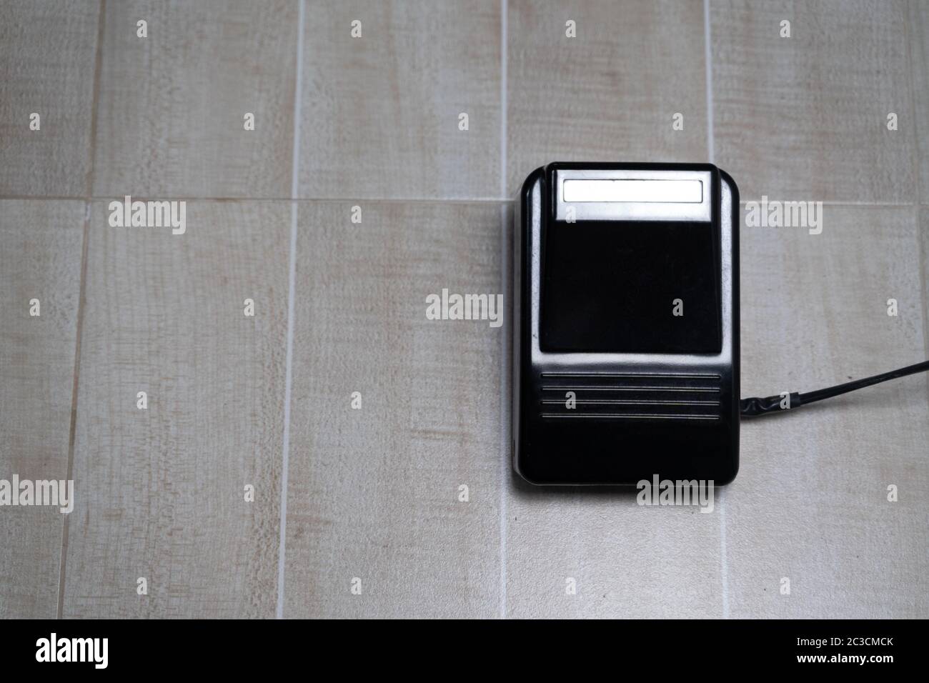 foot switch of electric sewing machine on ground floor background Stock ...