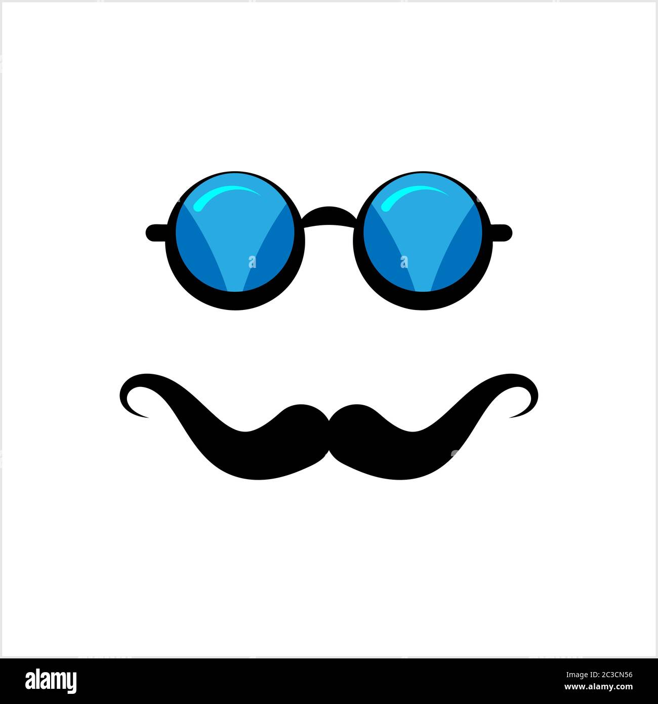 Moustache And Glasses Icon, Mustache And Glasses Icon Vector Art ...