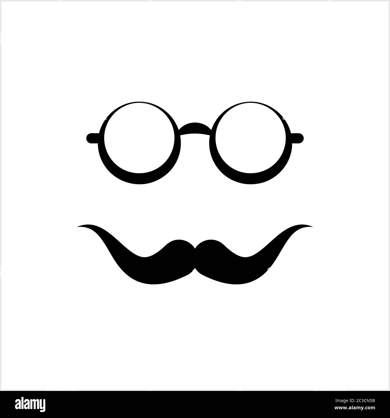 Moustache And Glasses Icon, Mustache And Glasses Icon Vector Art ...