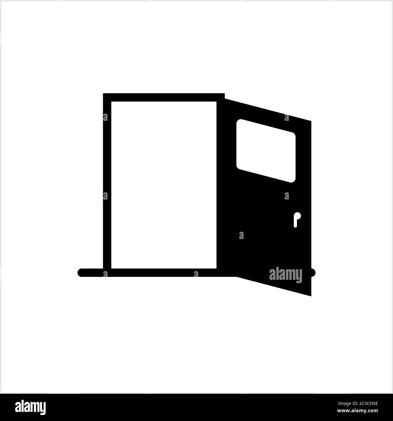 Door Icon, Open Door Vector Art Illustration Stock Vector Image & Art ...