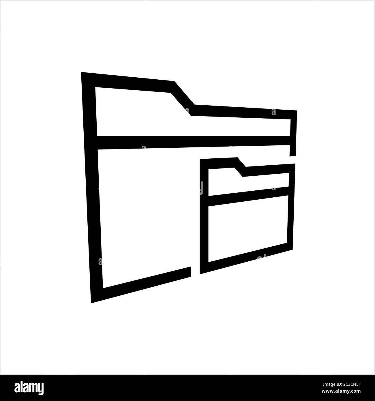 Folder Icon, File Folder Icon, File Management Vector Art Illustration ...
