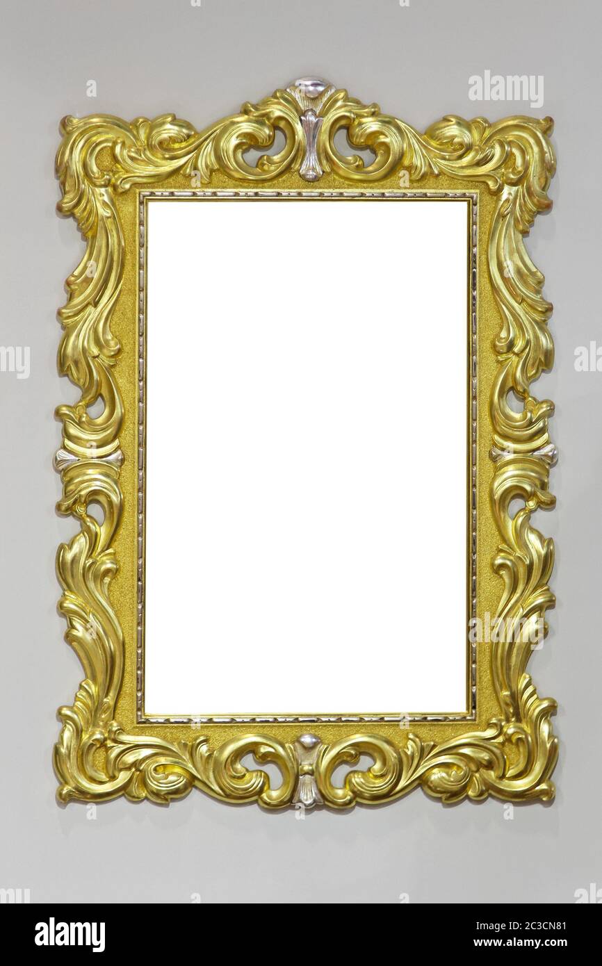 Retro decorative golden frame with carved details Stock Photo - Alamy