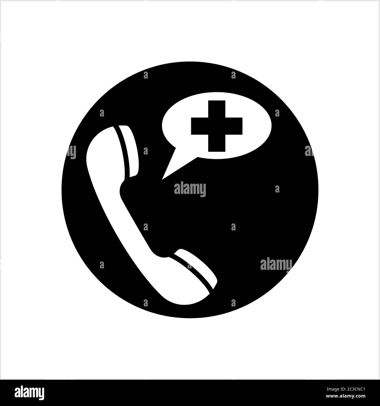 Medical Call Icon, Medical Assistance Call Vector Art Illustration ...