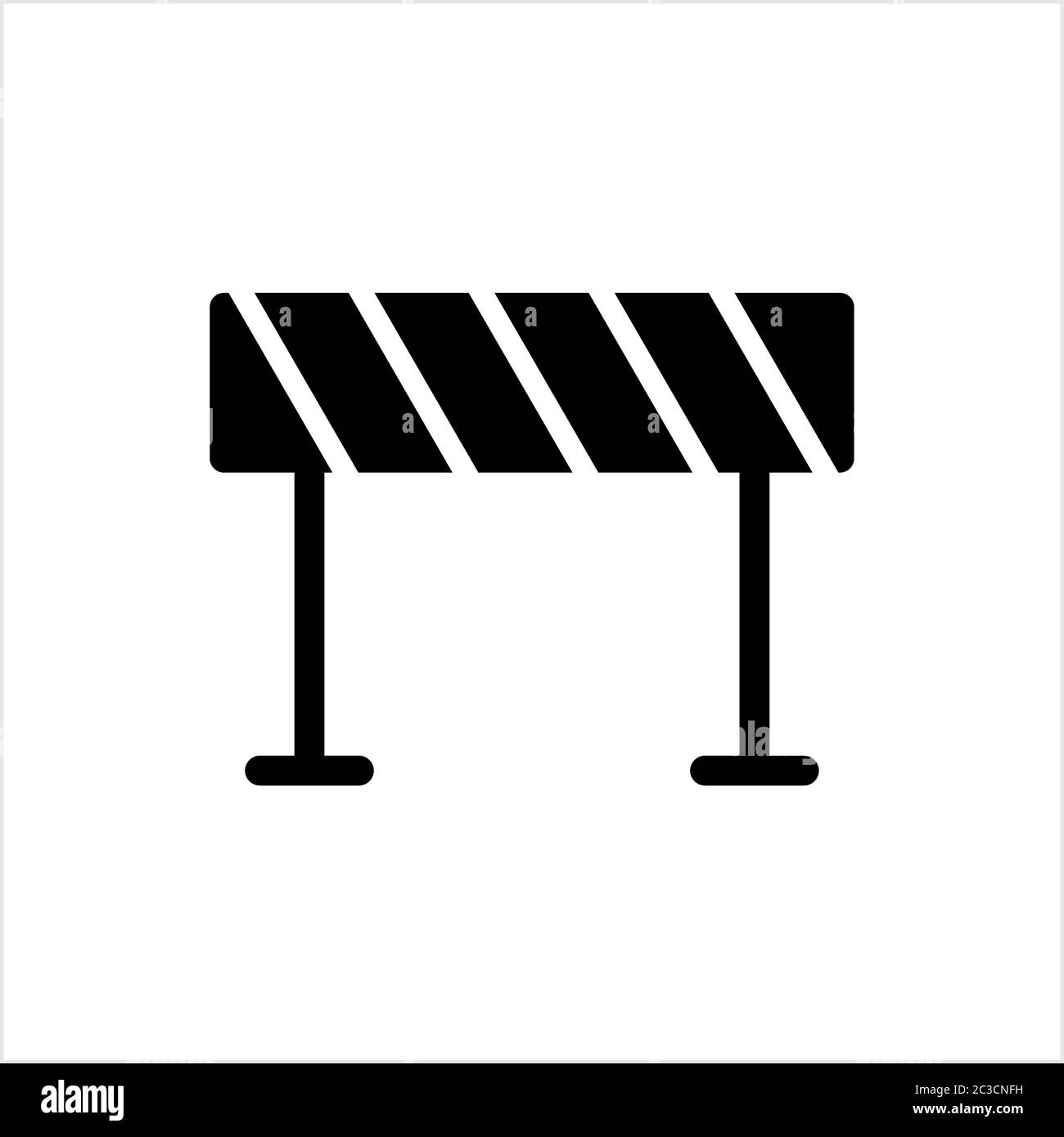 Construction Barrier Icon, Roadblock Barrier Icon Vector Art ...