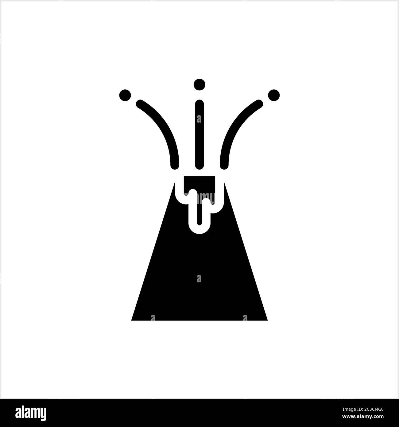 Volcano Icon, Lava, Volcanic Ash Blasting From Volcano Vector Art ...