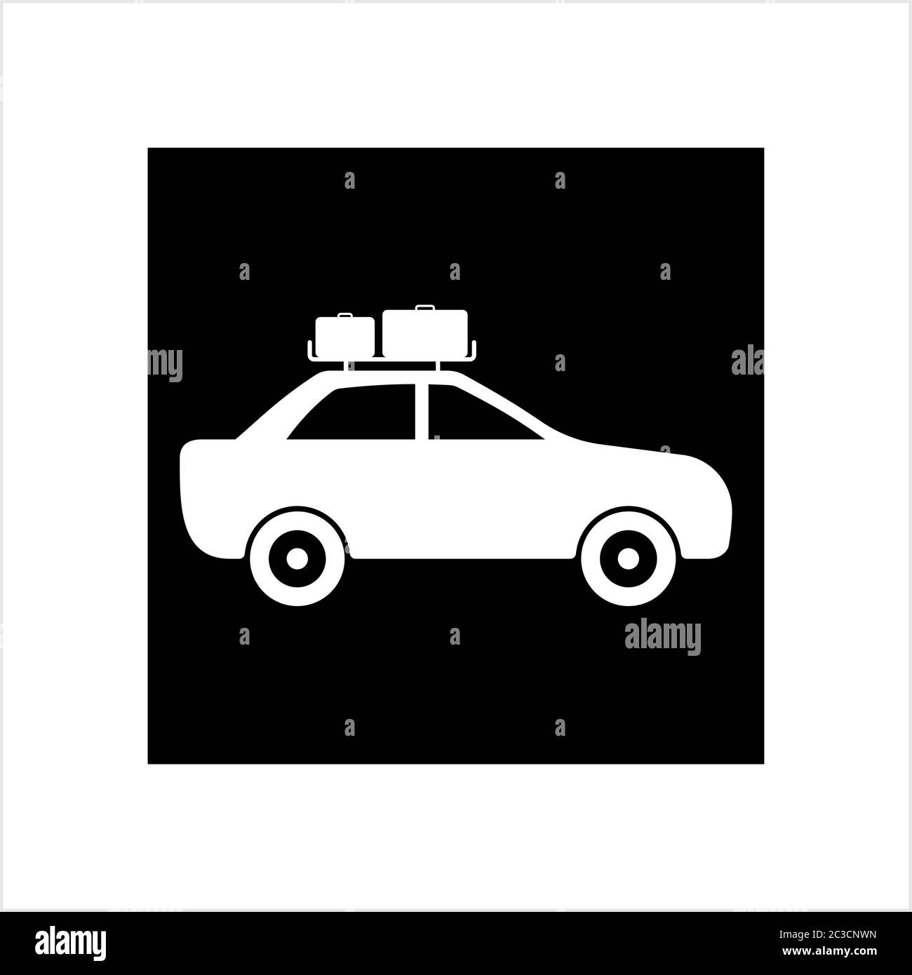 Car Baggage Icon, Baggage On Car Roof Vector Art Illustration Stock ...