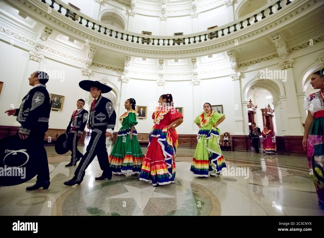September 15th, 2013 Austin, Texas USA: Members of a Mexican folk ...